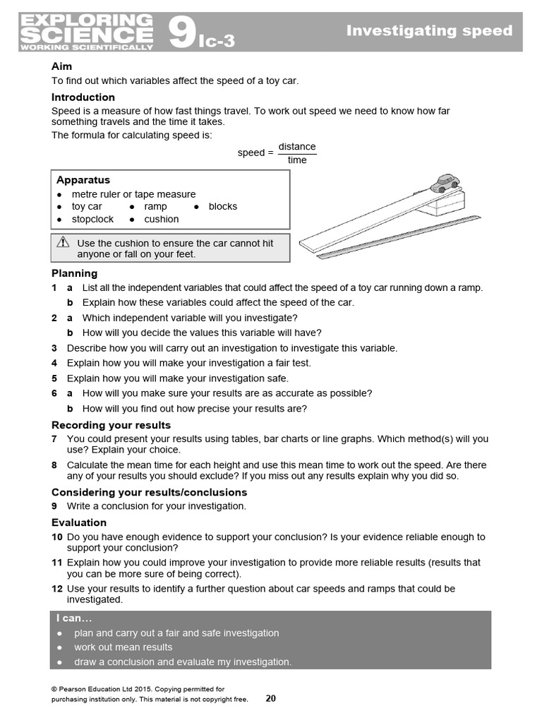 Investigating - Speed | PDF