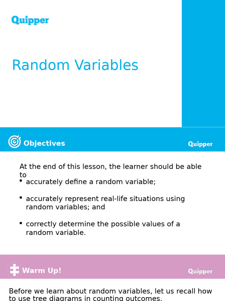 Understanding Random Variables | PDF | Experiment | Random Variable