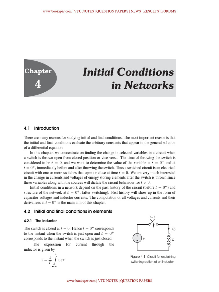 Initial Conditions in Electrical Circuits | PDF | Electrical Network | Capacitor