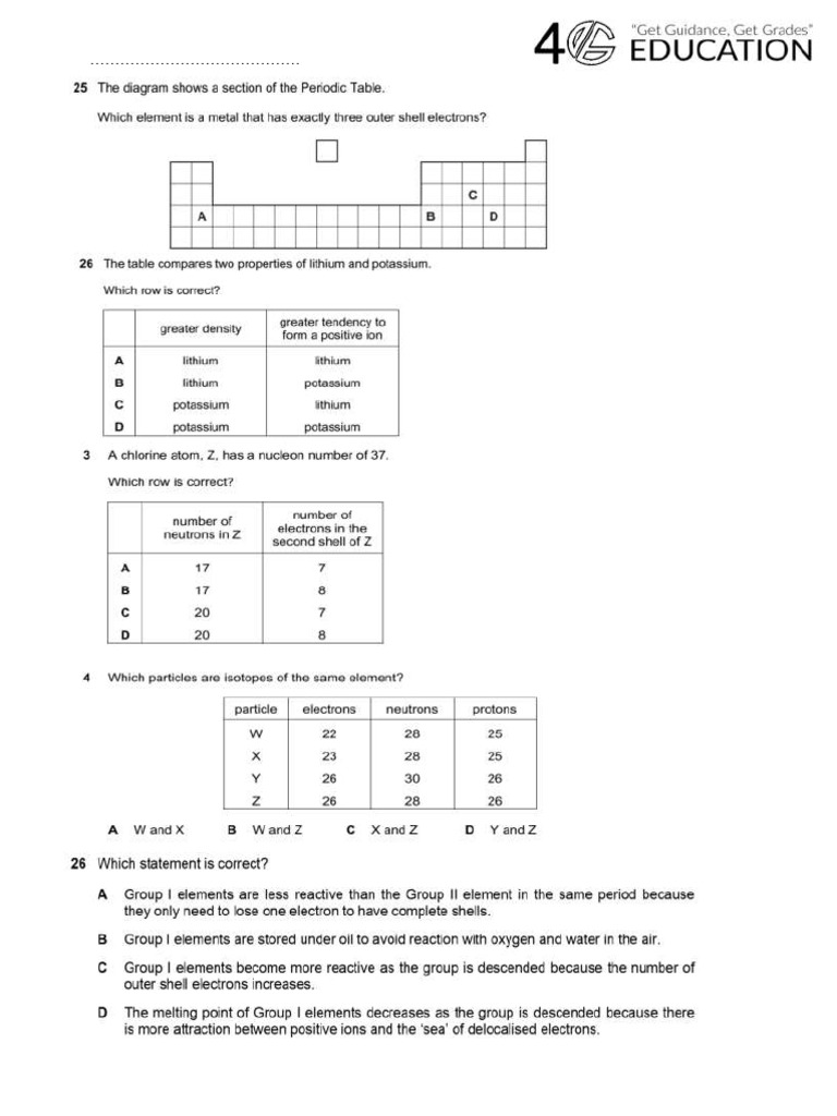 Test 4 Periodic Table Pdf