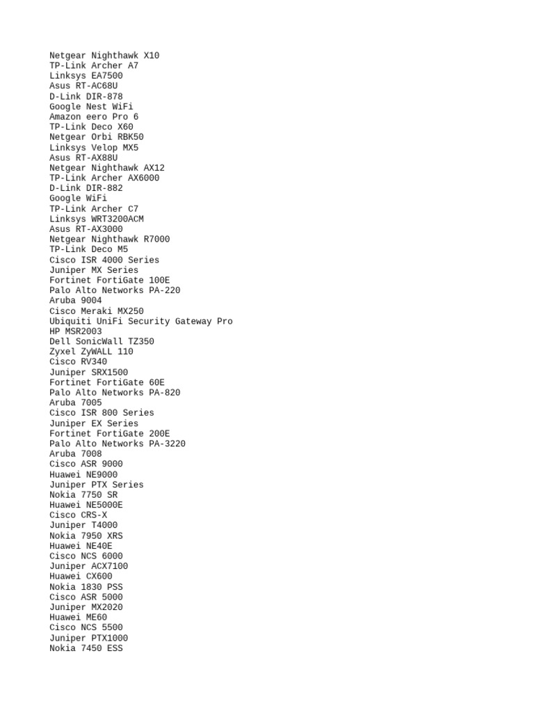 Router Modules List | PDF | Computer Hardware | Computer Networking