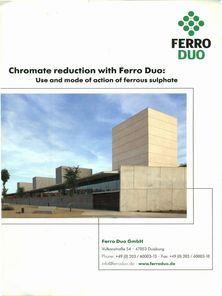 Chromate Reduction Solutions by Ferro Duo | PDF | Cement | Chromium