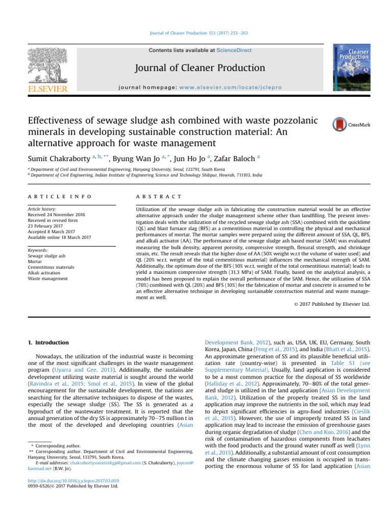5 - Effectiveness of Sewage Sludge Ash Combined With Waste Pozzolanic ...