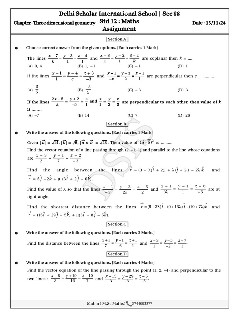 Assignment - D13 Nov 2024 1 | PDF | Differential Geometry | Euclid