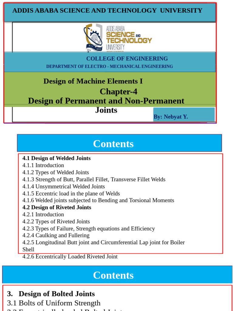 Design of Machine Joints and Fasteners | PDF | Mechanical Engineering