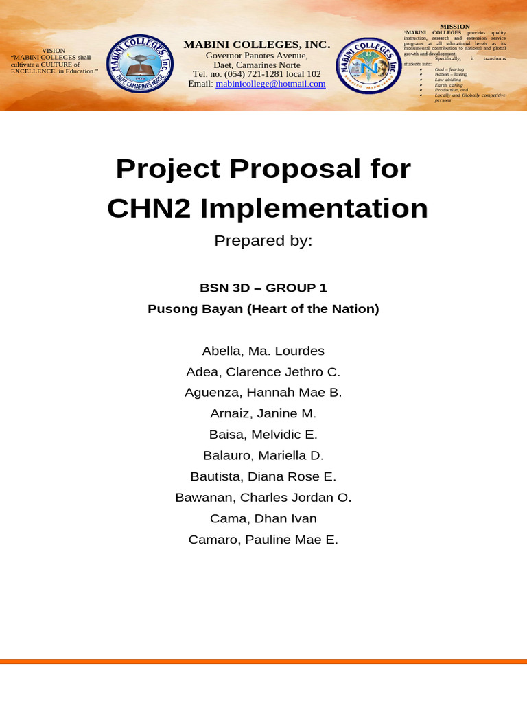 Project Proposal For CHN | PDF