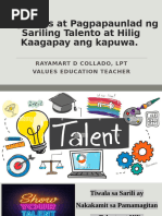 Talento Hilig Mithiin Pagpapahalaga | PDF