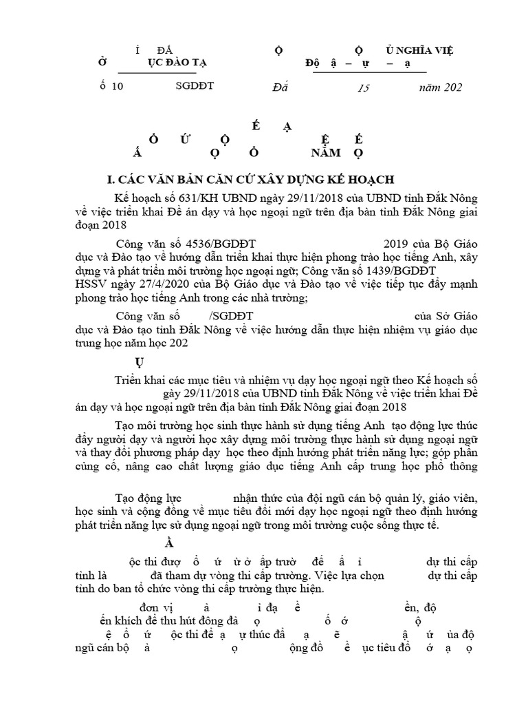 KH SGD to chuc cuoc thi Hung bien tieng Anh THPT cap tinh NH 2024-2025 | PDF