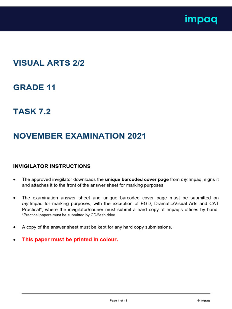 Visual Arts Past Paper 2021 Paper 2 | PDF | Abstract Art | Wassily ...