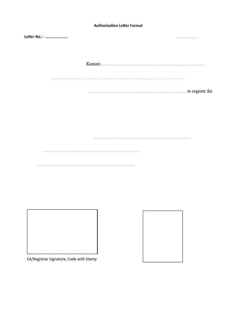 NSIT Exam Authorization Letter Format | PDF