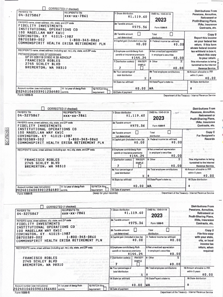 Form 1099-R - Internal Revenue Service (IRS) | PDF
