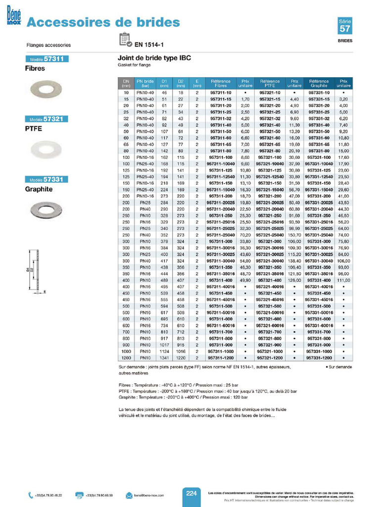 Joint de Bride Type Ibc Fibres 57311 Fiche Produit PDF 262 Ko 57311 ...