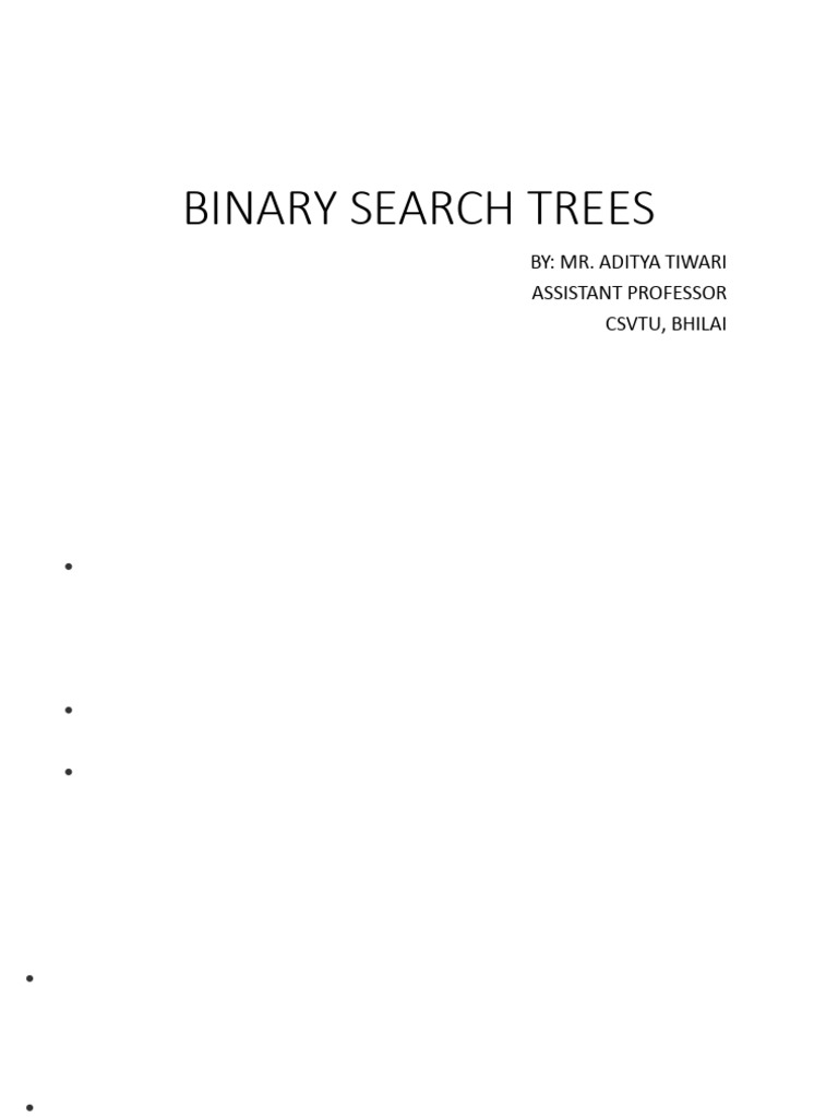Week 4 - BINARY SEARCH TREES | PDF | Algorithms And Data Structures | Computer Programming