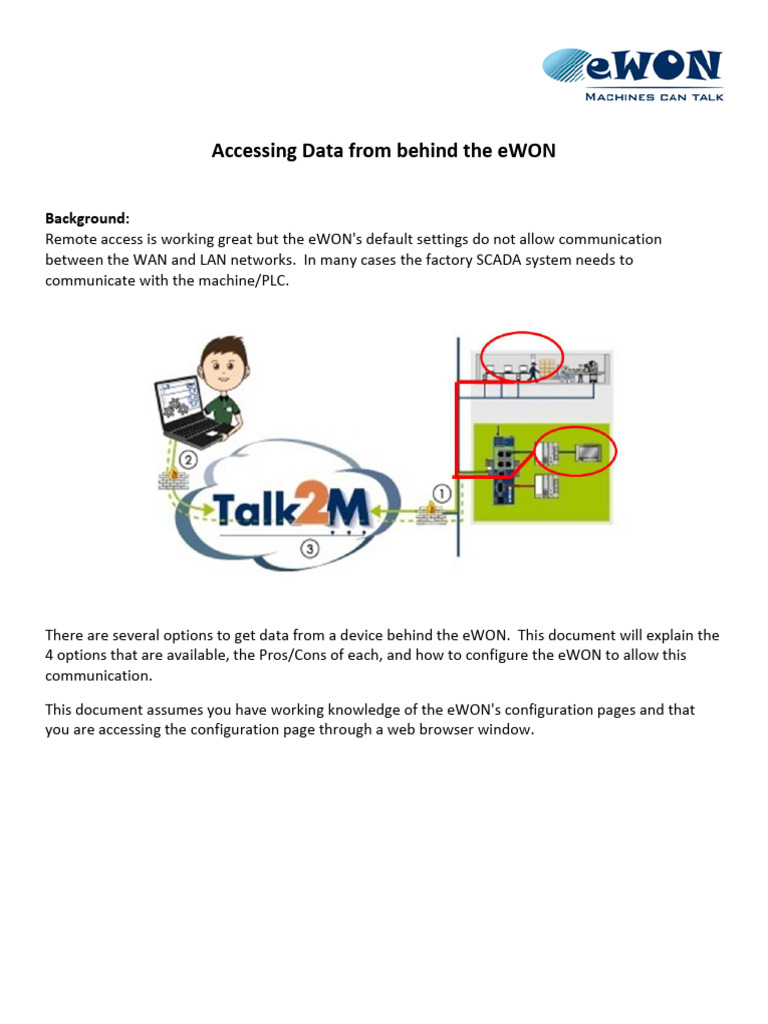 Accessing Data From Behind The eWON | PDF | Computer Network | Ip Address