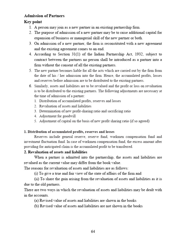 Admission of a partner | PDF | Debits And Credits | Goodwill (Accounting)