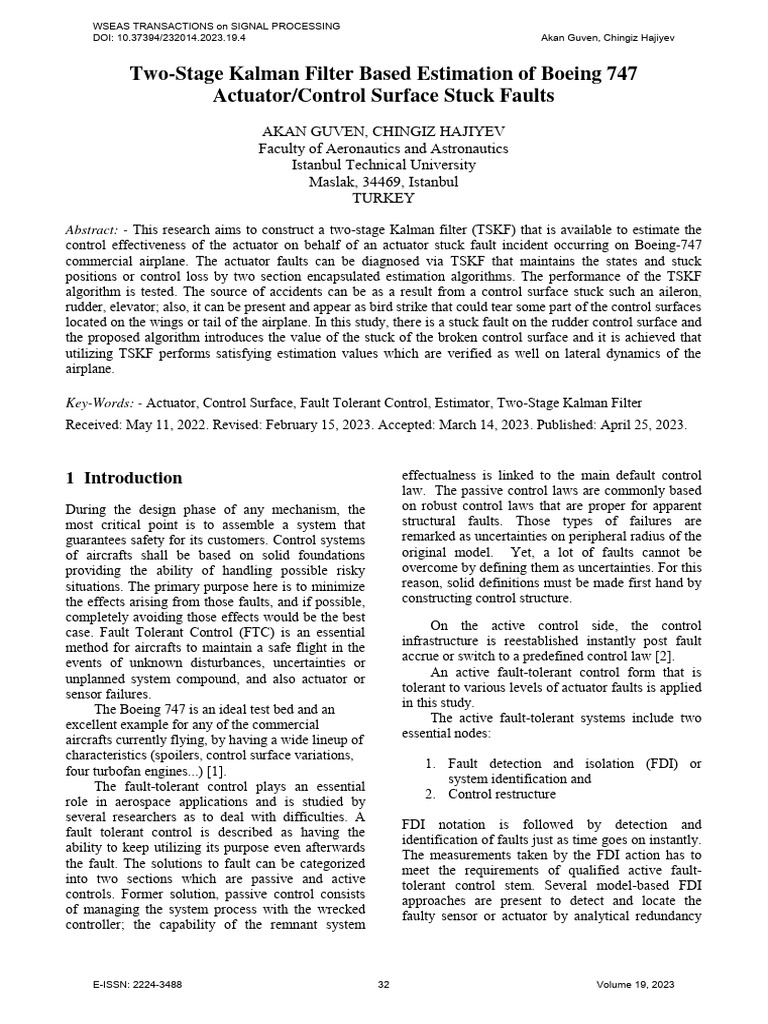 Two Stage Kalman Filter Based Estimation Pdf Kalman Filter