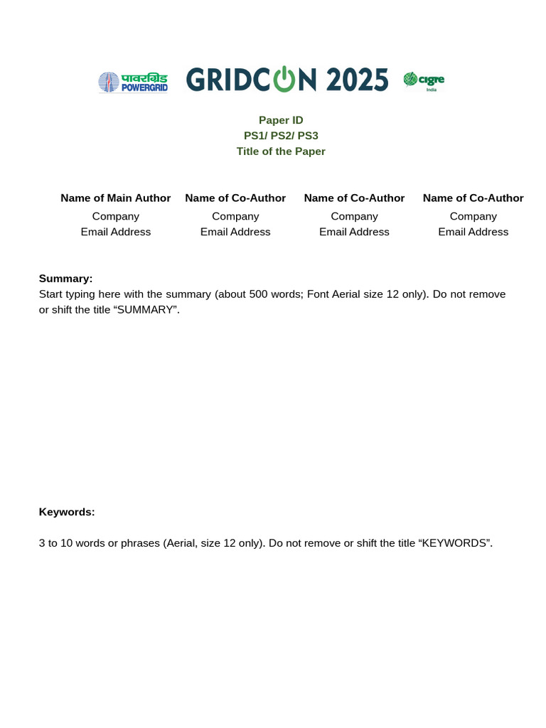 GRIDCON_Full_Paper_Template | PDF