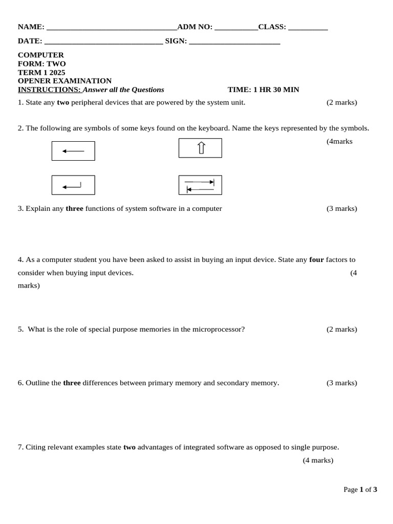 COMPUTER F2 QS | PDF | Computer Data Storage | Software