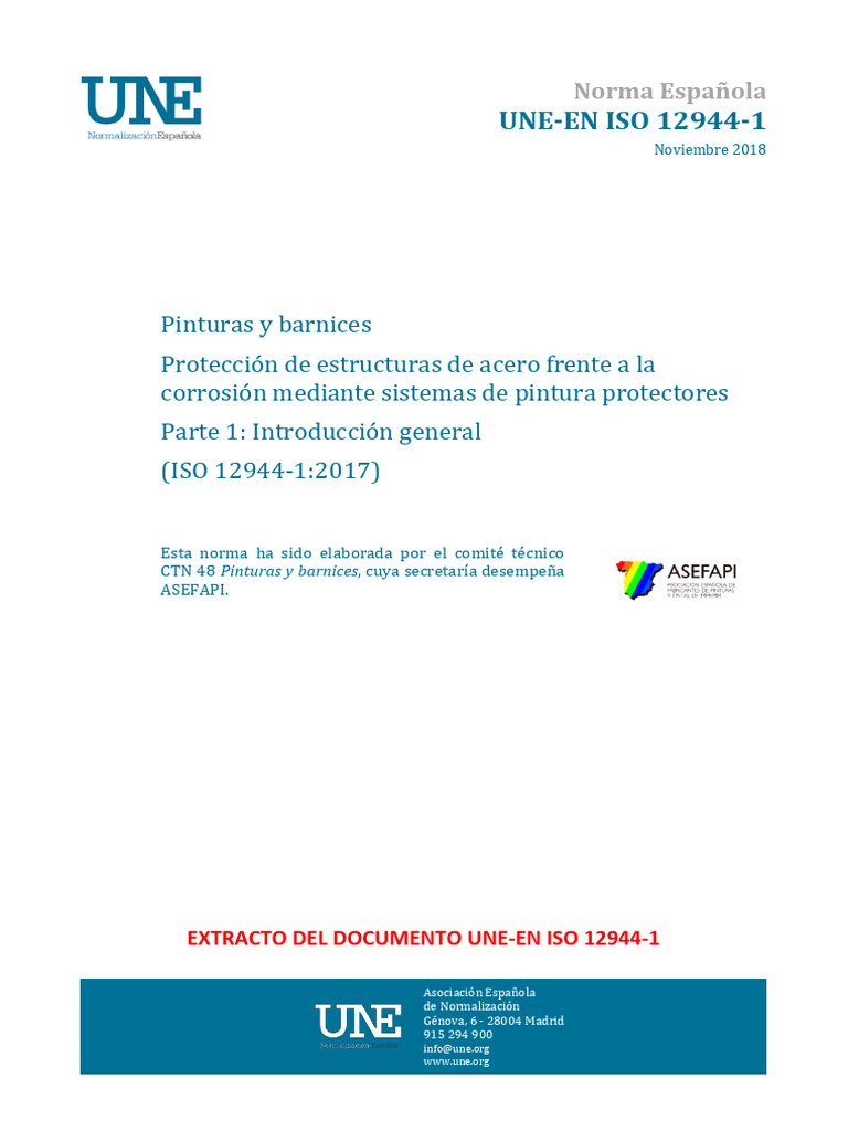 Norma UNE-EN ISO 12944-1: Pinturas Anticorrosión | PDF | Corrosión ...