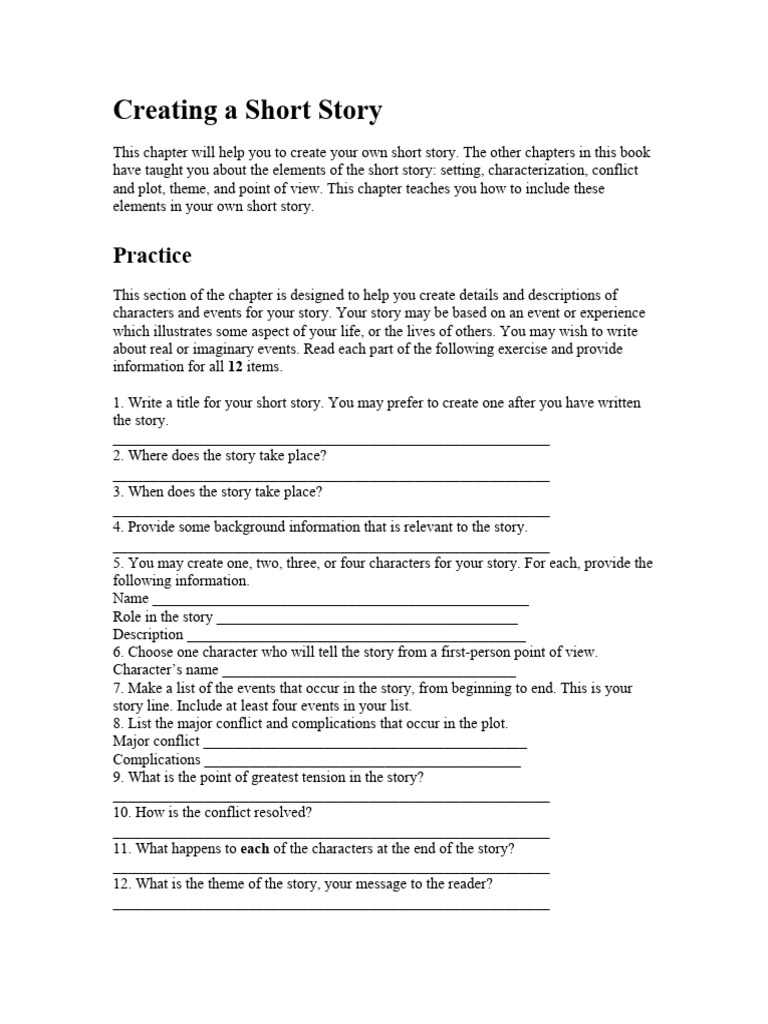 Short Story Outline Template Free - Removed | PDF