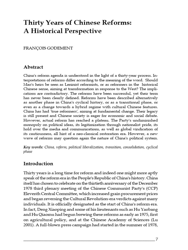 Thirty_years_of_Chinese_reform_a_histori | PDF | Deng Xiaoping ...