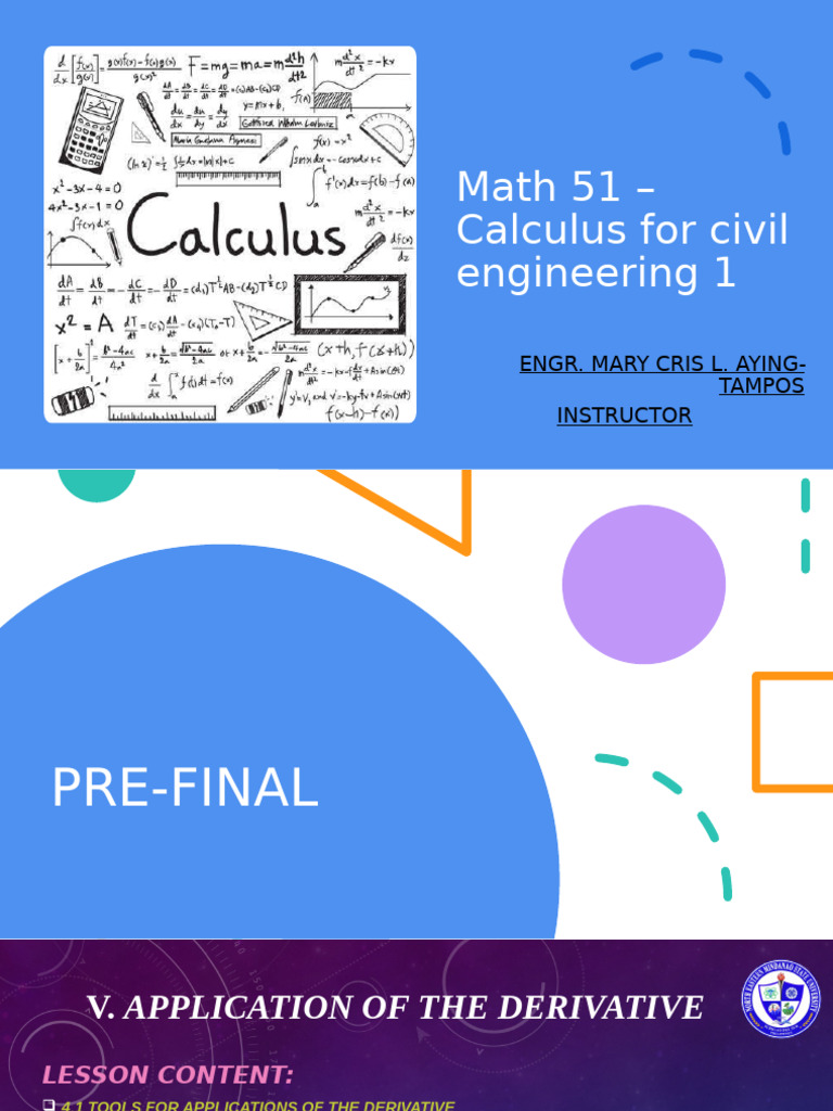 Math 51 Lectures v. Application of The Derivative | PDF | Differential ...