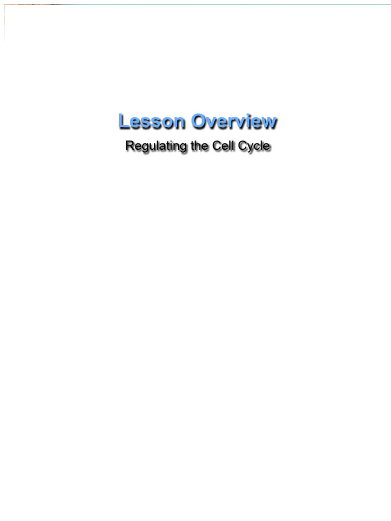 Regulating the Cell Cycle and Cancer | PDF | Cancer | Cell Cycle