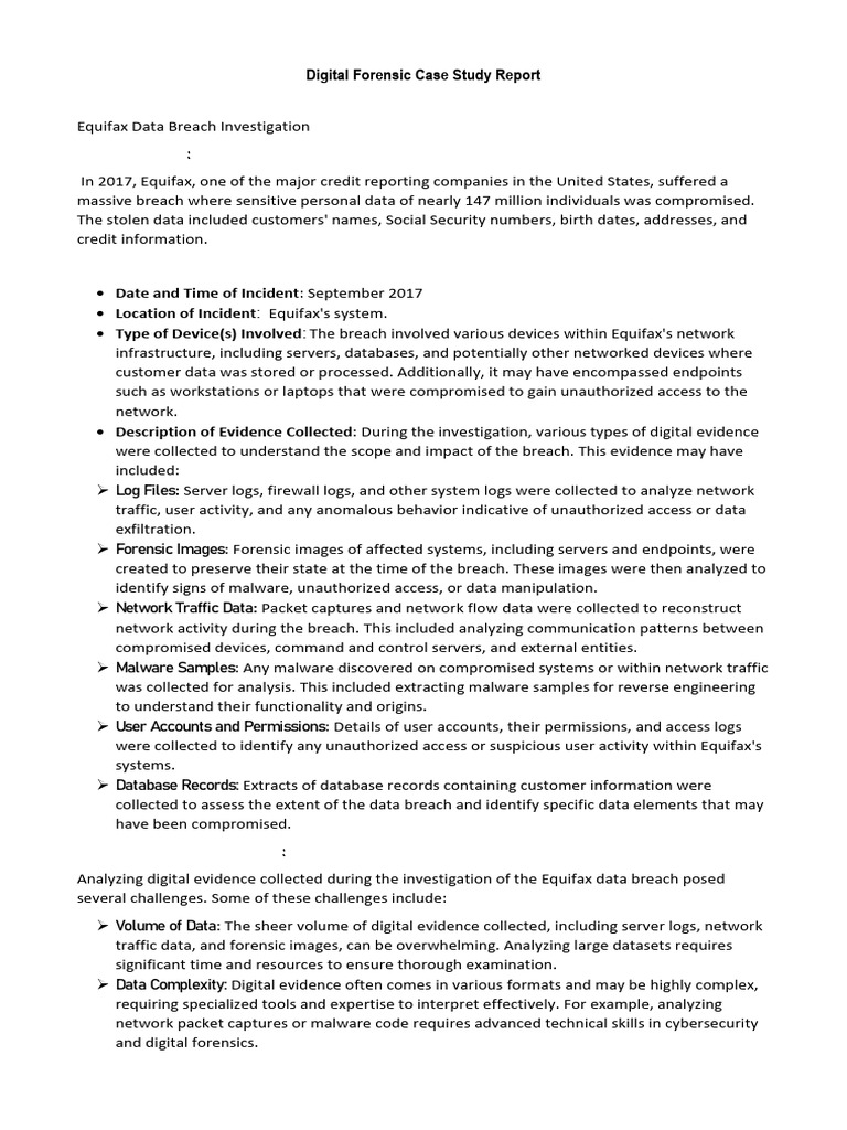 Digital Forensics: Equifax Breach | PDF | Security | Computer Security