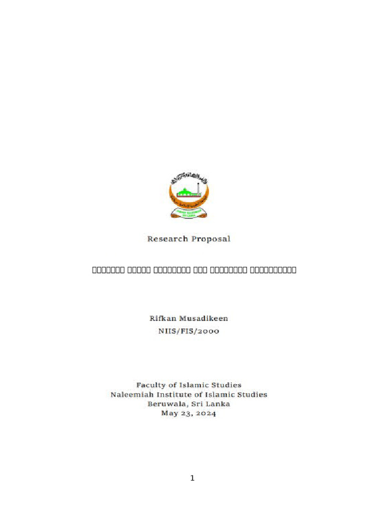 Revised Research Proposal (1) - 1 | PDF