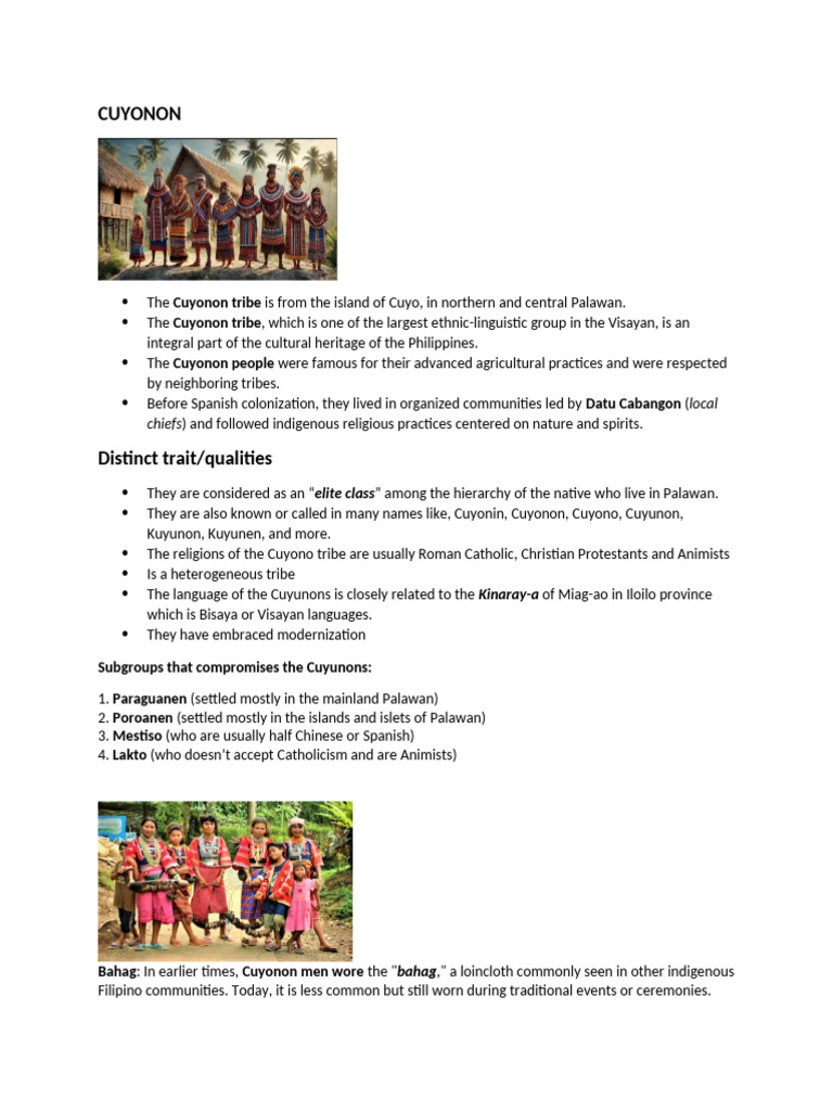 Cuyonon, Agutaynen, Tagbanua, Kagayanen | PDF
