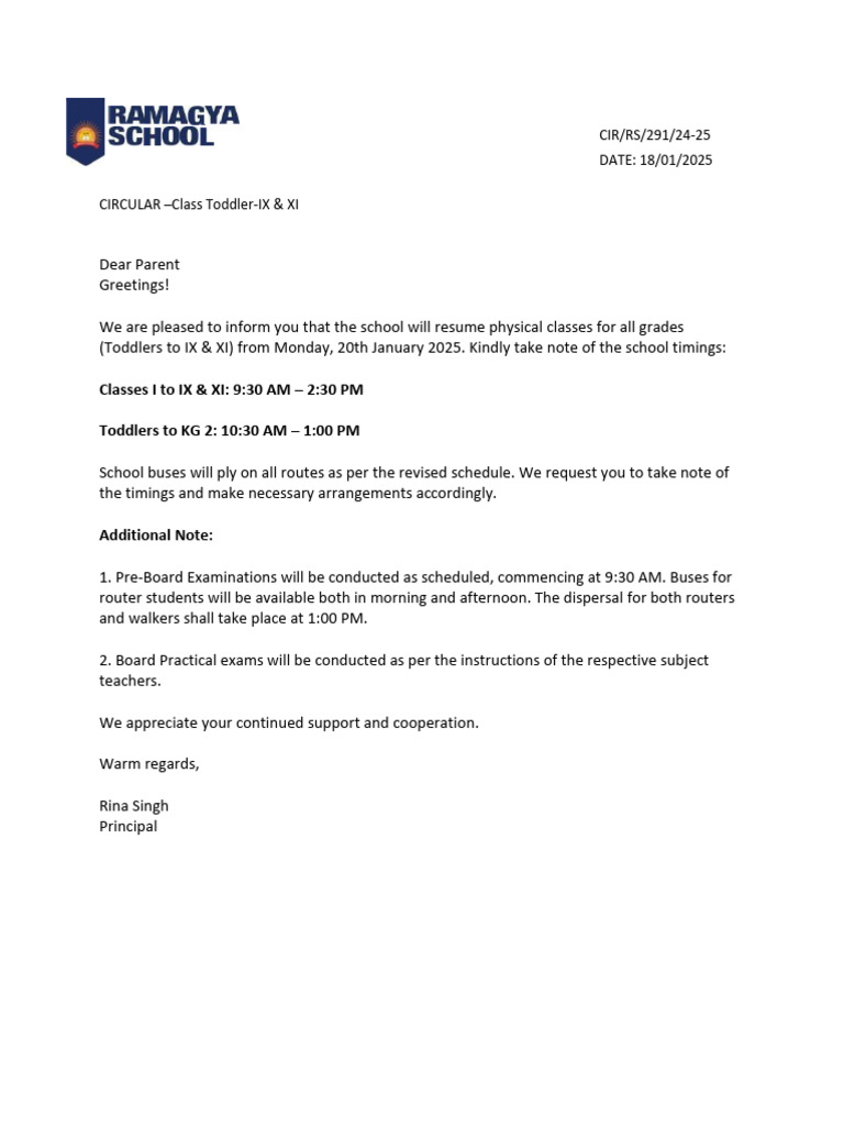 CIR-291-School Reopening on Offline mode | PDF