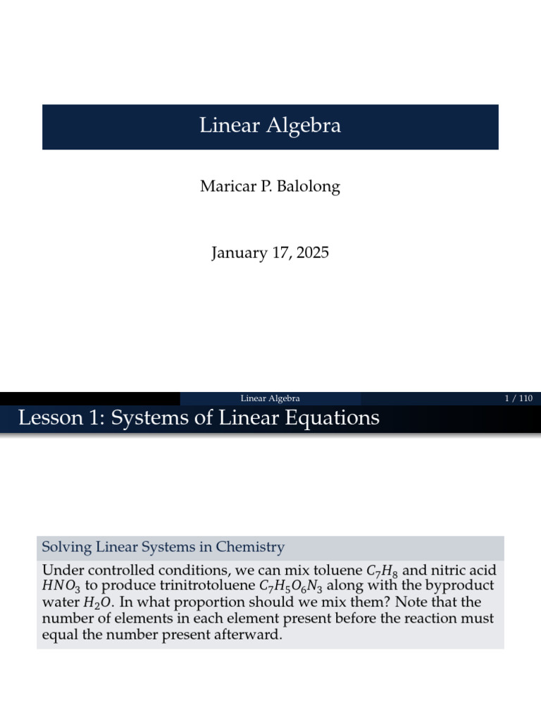 Linear_Systems | PDF | System Of Linear Equations | Equations