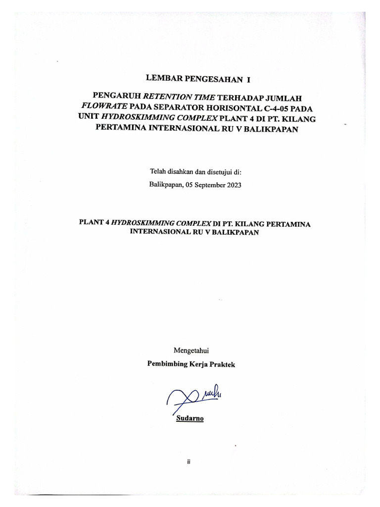 Lembar Pengesahan Kp Yosbin | PDF