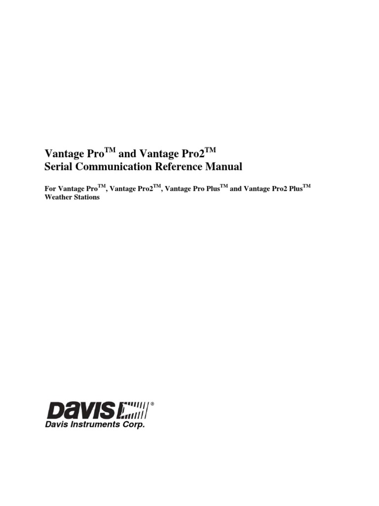 Vantage Pro2 Serial Communication Guide | PDF | Network Packet | Command Line Interface
