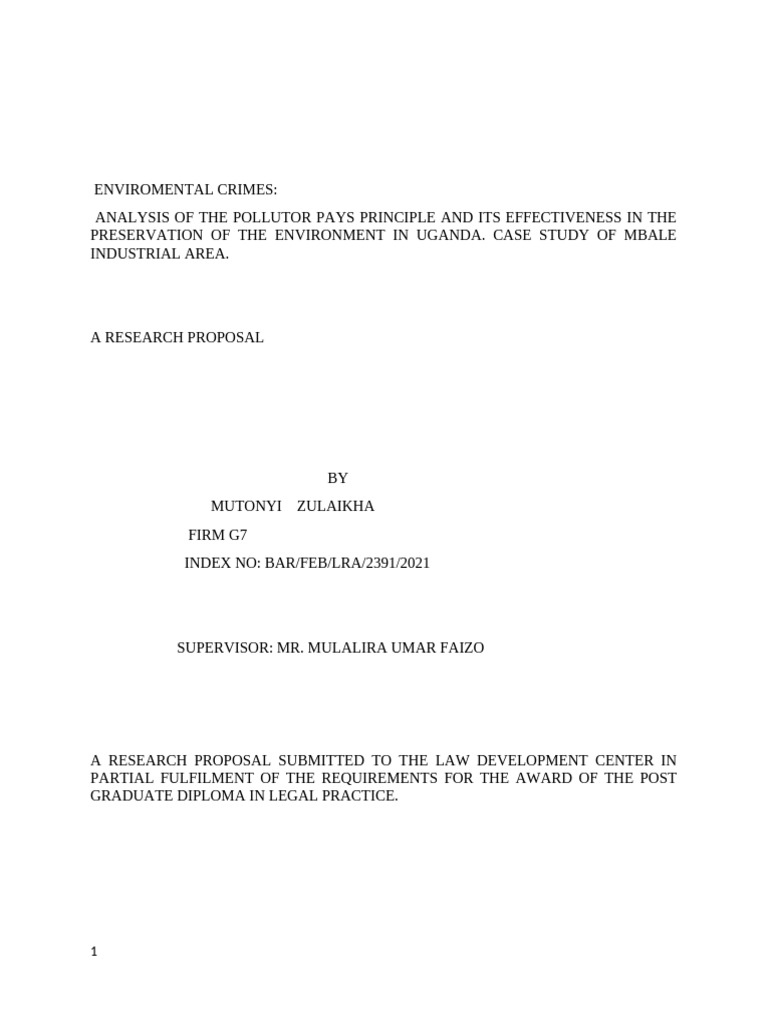 Research Proposal | PDF | Environmental Law | Pollution