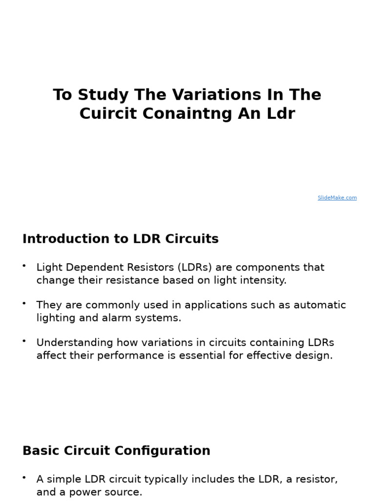 LDR Circuit Variations Study | PDF