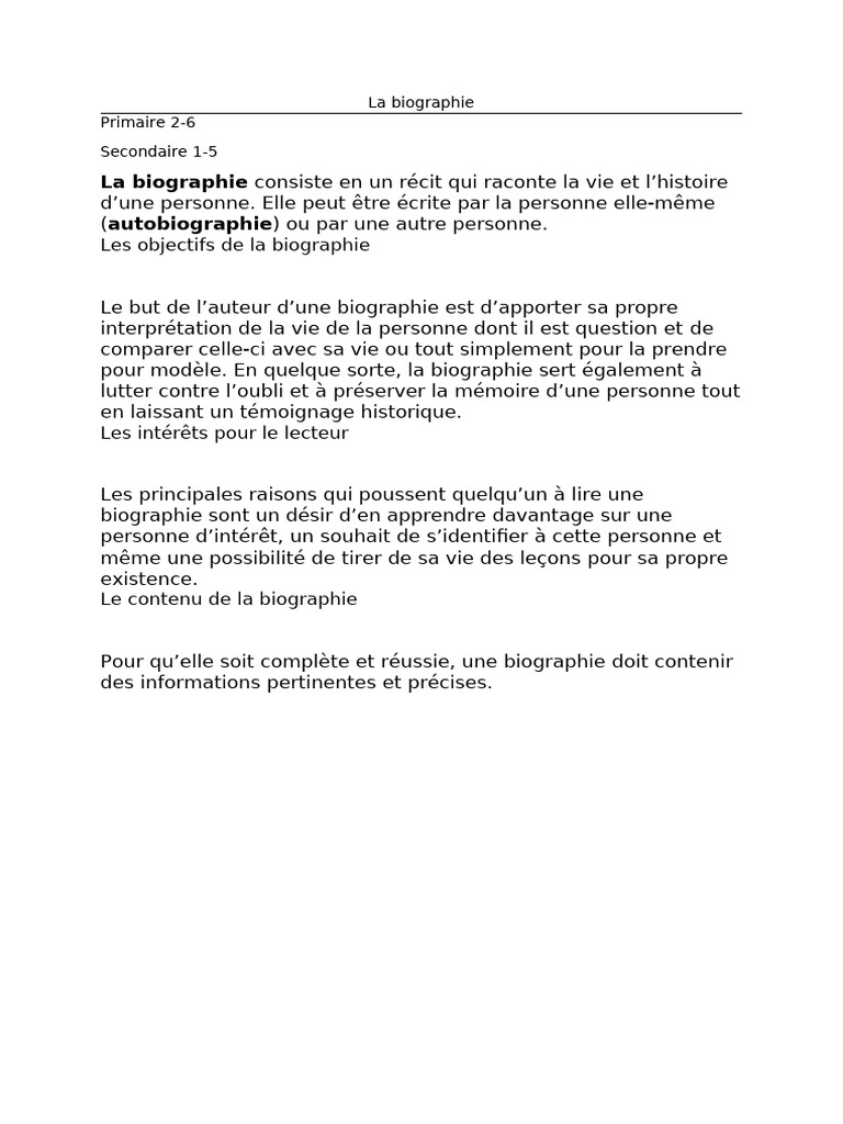 Comprendre la biographie et ses enjeux | PDF
