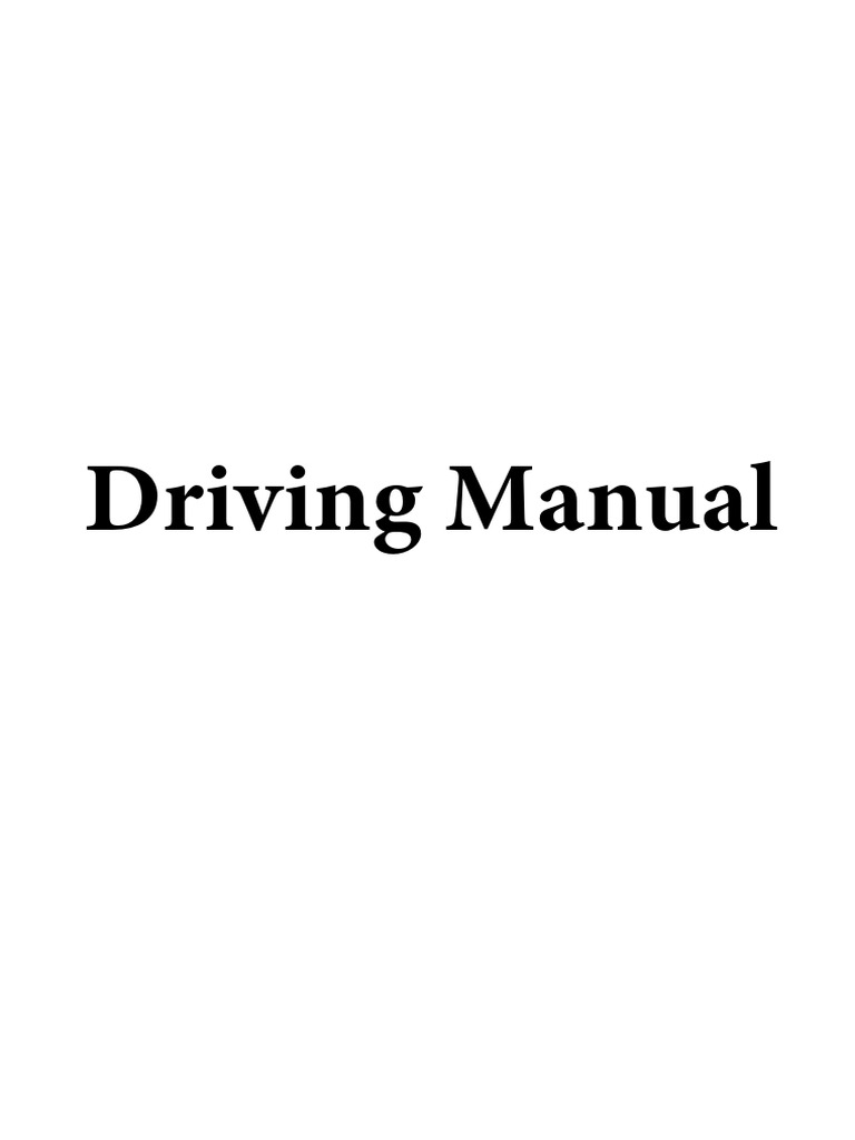 Driving Manual | PDF