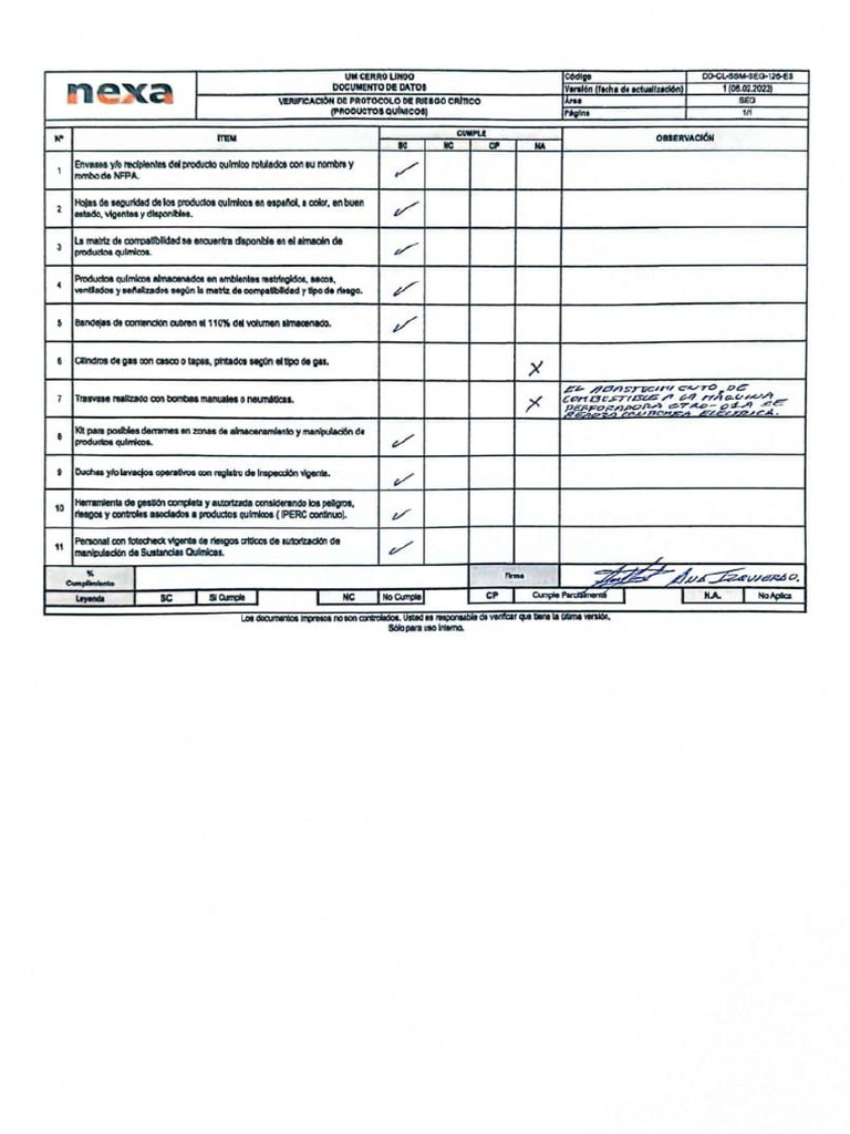Formato DD-CL-SSM-SEG-126-ES | PDF
