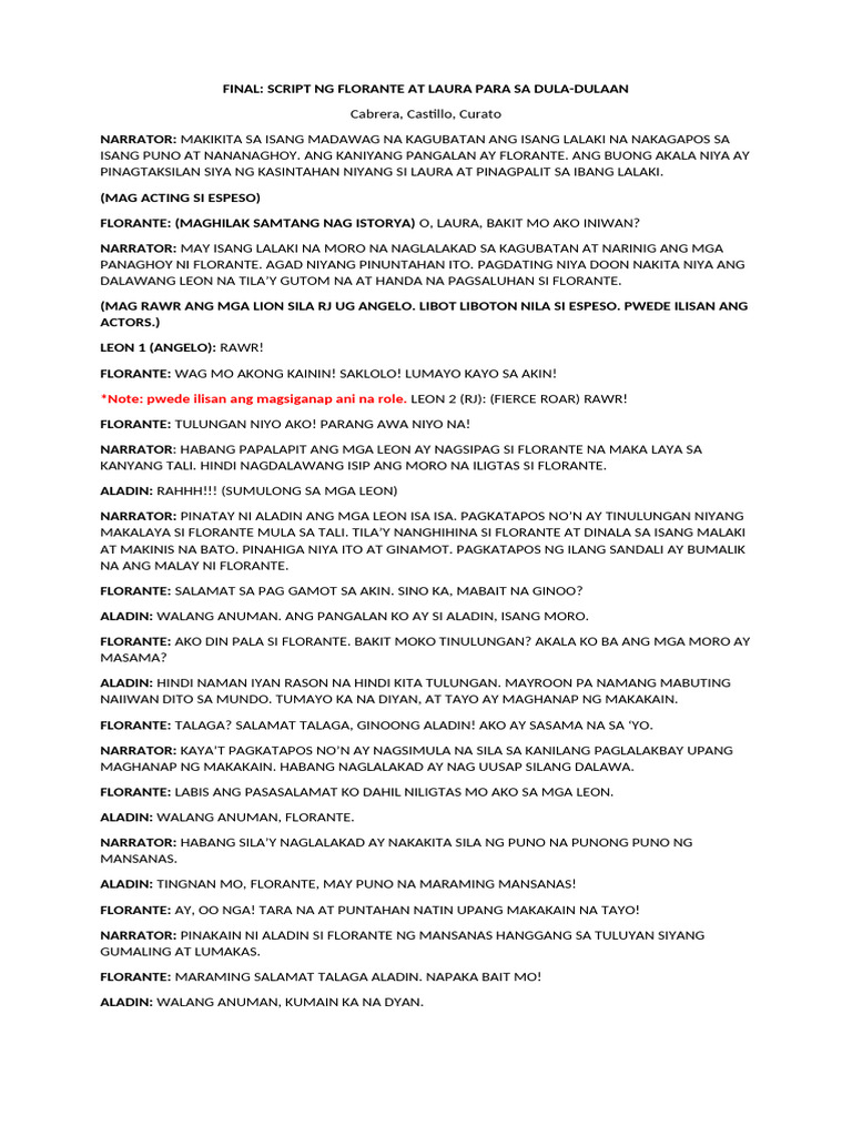 FINAL Script Filipino | PDF