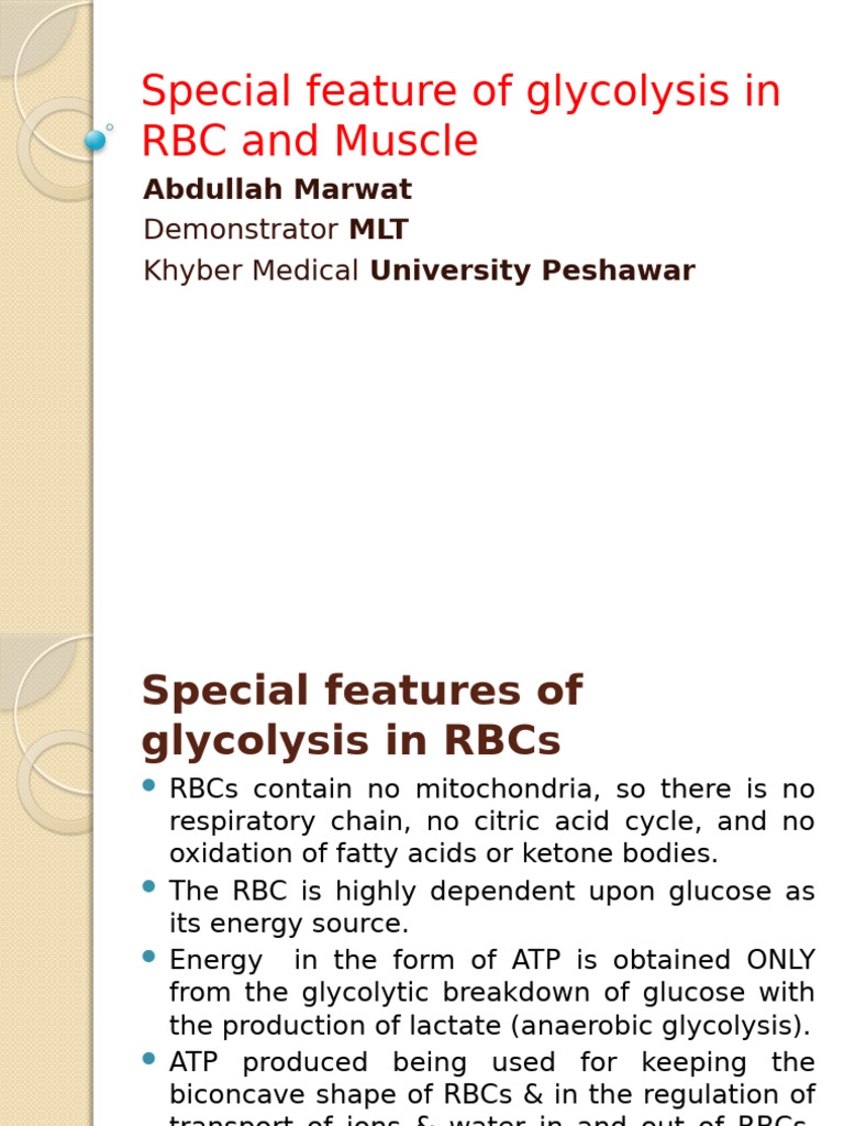 Special Feature of Glycolysis in RBS and Muscle | PDF | Pyruvic Acid ...