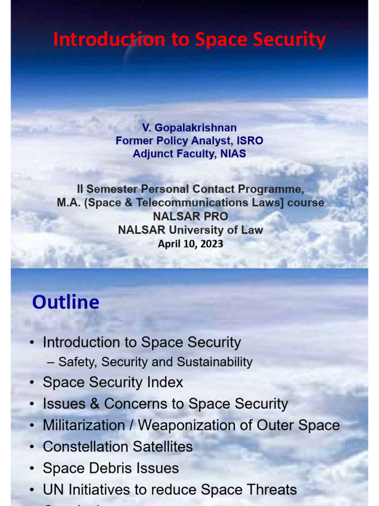 Day 1 Session 4-Mr - Gopal Krishnan - V - Introduction To Space ...