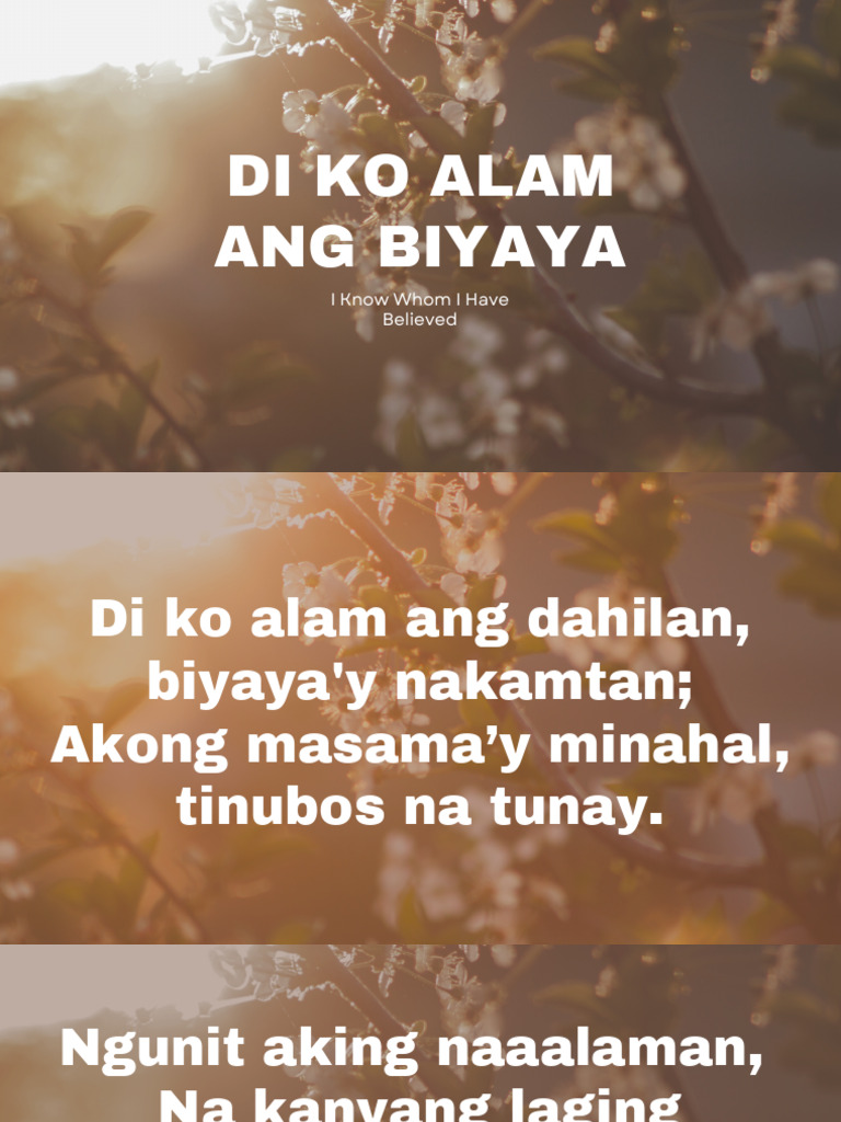 Di Ko Alam Ang Biyaya | PDF