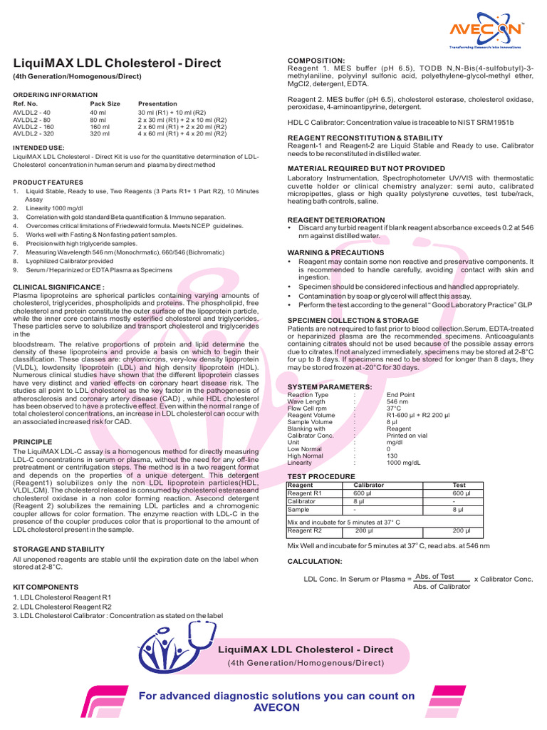 LiquiMAX LDL DIRECT | PDF | Lipoprotein | Low Density Lipoprotein