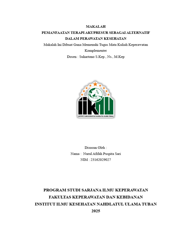Makalah Komplementer Nurul Afifah Puspita Sari | PDF