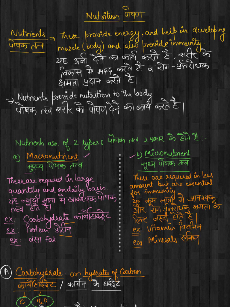 NUTRITION 01 Class Notes | PDF