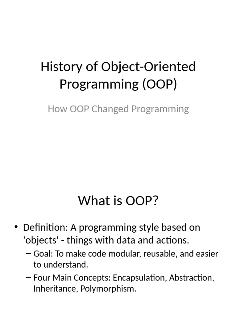 OOP: Revolutionizing Programming | PDF