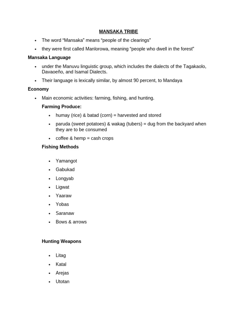 MANSAKA TRIBE | PDF | Basket Weaving