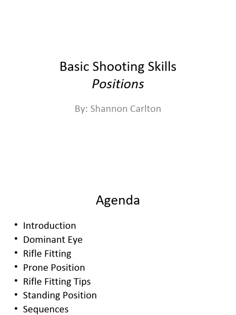 Basic Shooting Skills Positions | PDF | Hand | Foot