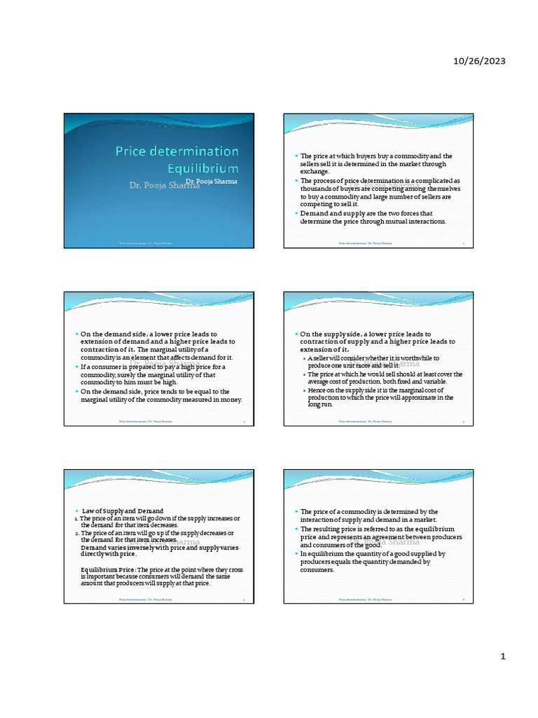 Unit 3 Price Determination | PDF | Economic Surplus | Economic Equilibrium